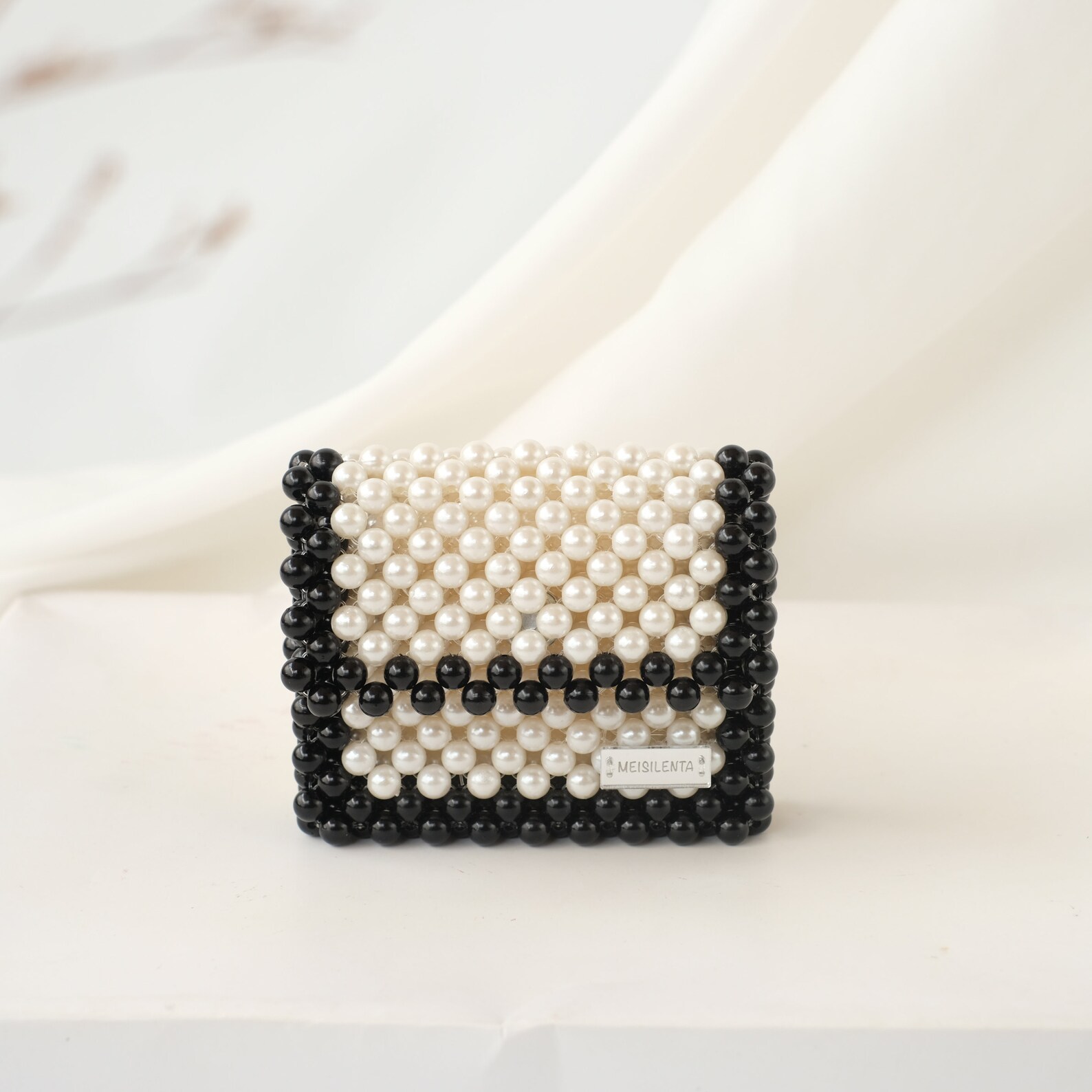 Handmade Beaded Card Holder: Pearl Mini Wallet - Etsy