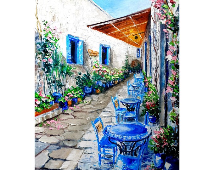 Greece Painting Original Art Oil Painting Impasto Greece Art Landscape ...