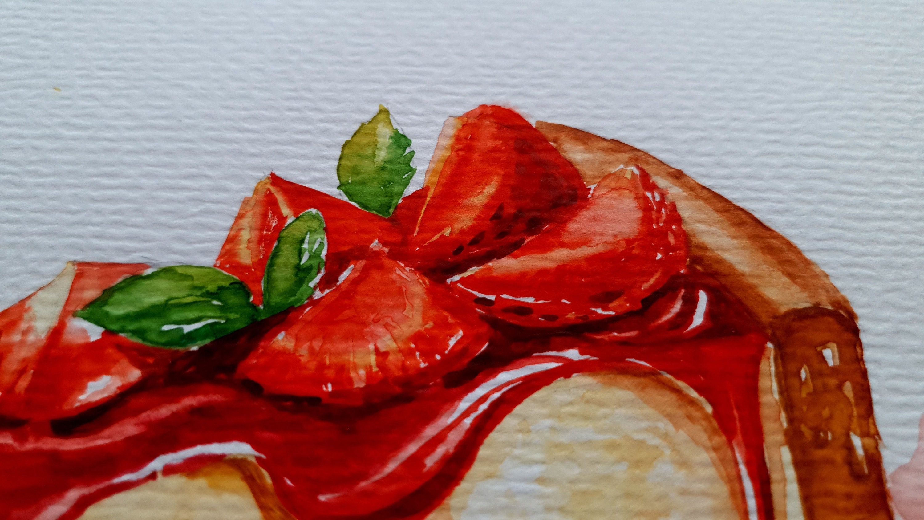 Cheesecake Painting Food Art Bakery Original Kitchen Wall Art ...