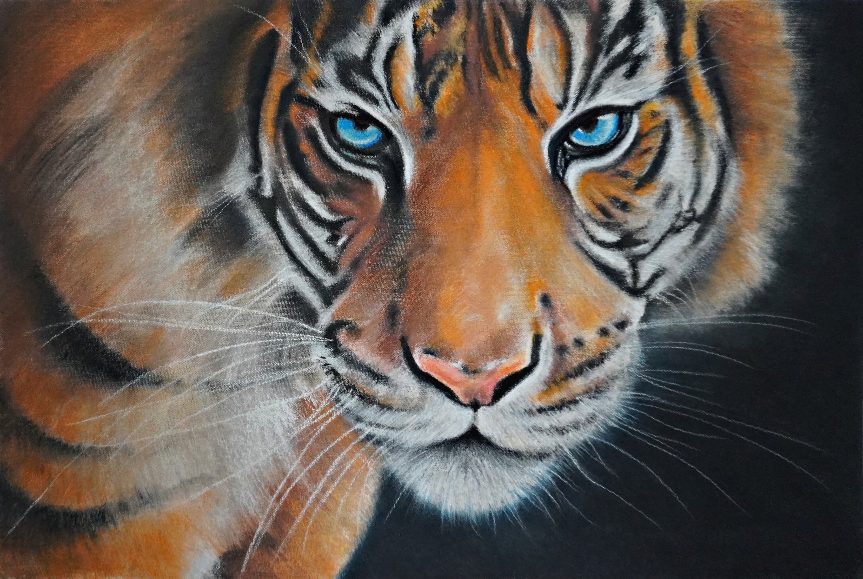 Tiger Pastel Painting Unique Art Pastel Chalk Painting - Etsy UK