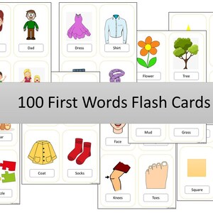 Printable Download - 100 First Words - Flashcards - Toddler Learning ...