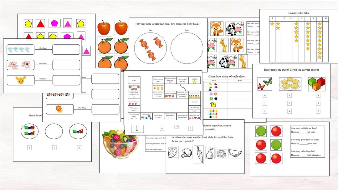 34 Printable Math Activity Worksheets. Early Years - 4th Grade. Size A4 ...