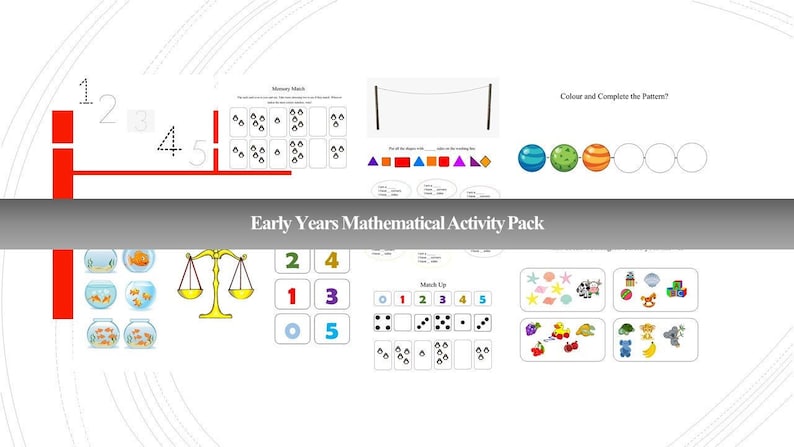 11 Math Learning Activities Printable Worksheets. Early Years - 3rd ...