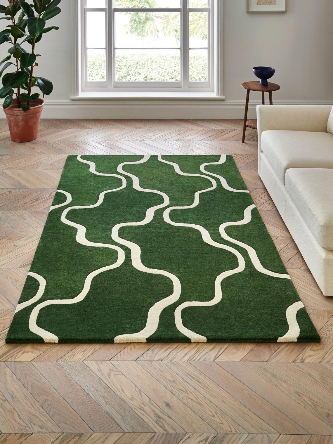 Sophie Modern Hand Tufted Area Rug for Living Room , Bedroom Hallway ...