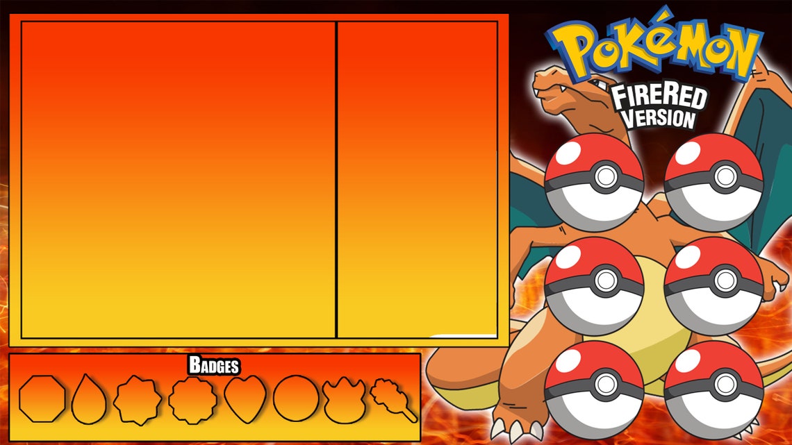 Pokemon Fire Red Sidebar Overlay | Etsy