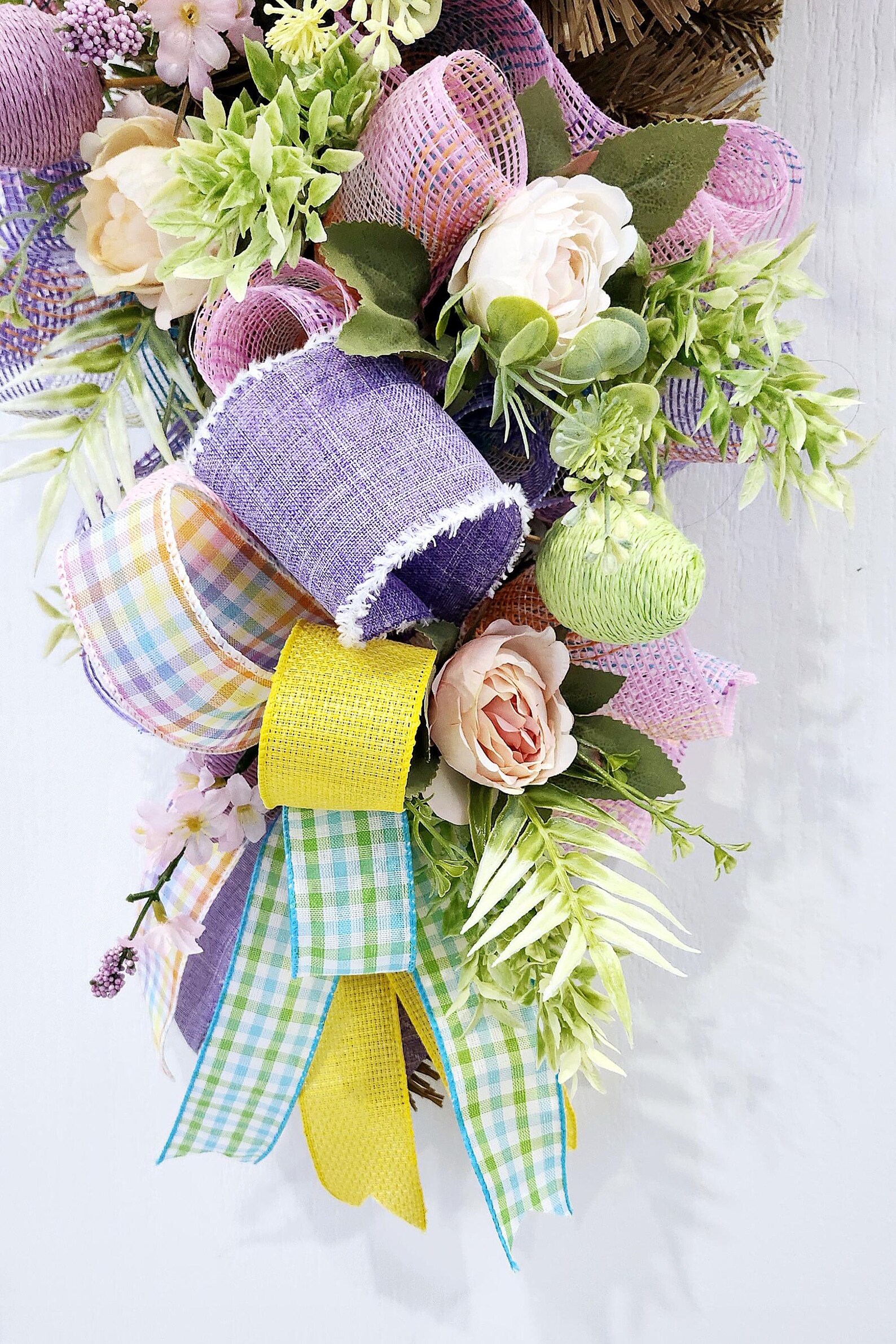 Floral Easter Swag, Tear Drop Door Wreath, Pastel Spring Decor - Etsy