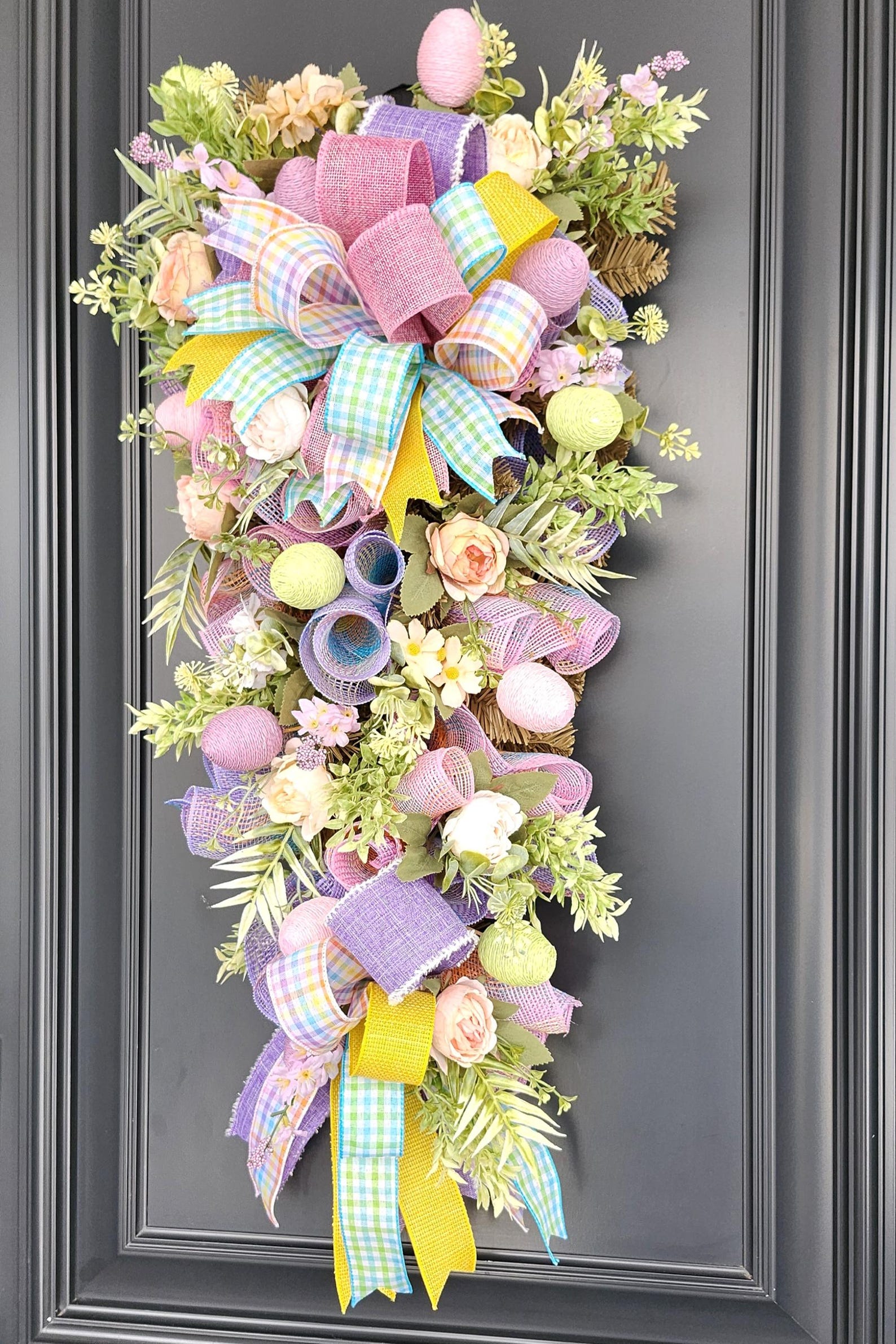 Floral Easter Swag, Tear Drop Door Wreath, Pastel Spring Decor - Etsy