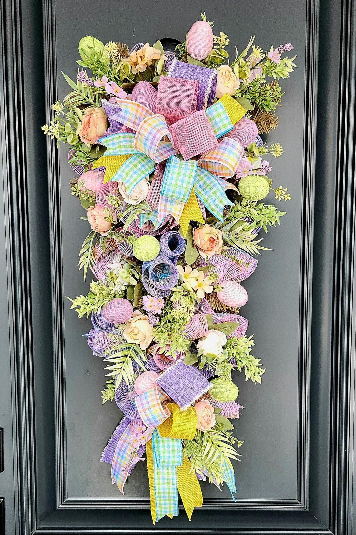 Floral Easter Swag, Tear Drop Door Wreath, Pastel Spring Decor - Etsy