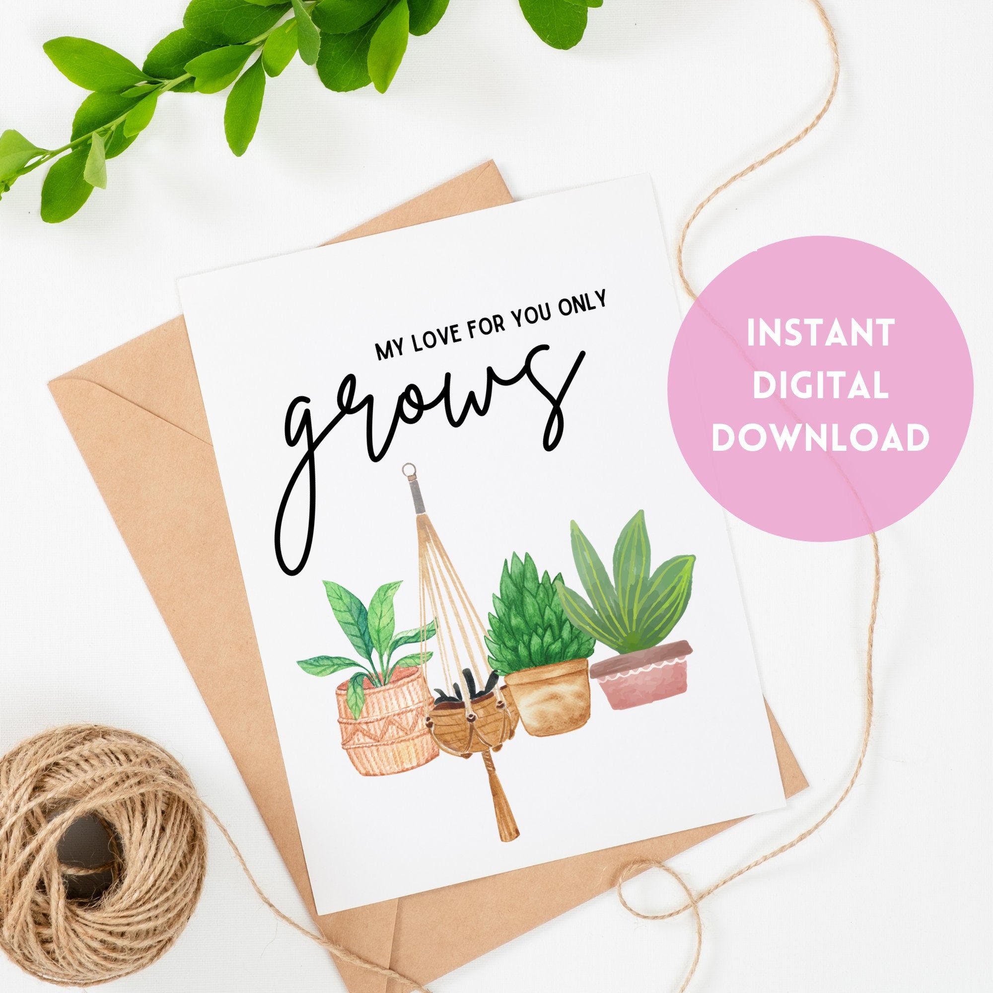 My love for you only grows - Digital Download Grußkarten - Etsy.de