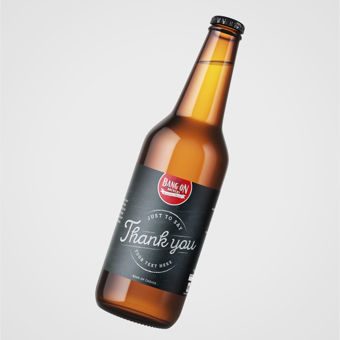 Personalised Thank You Beer Bottle Customised Alcoholic Gift Birthday ...