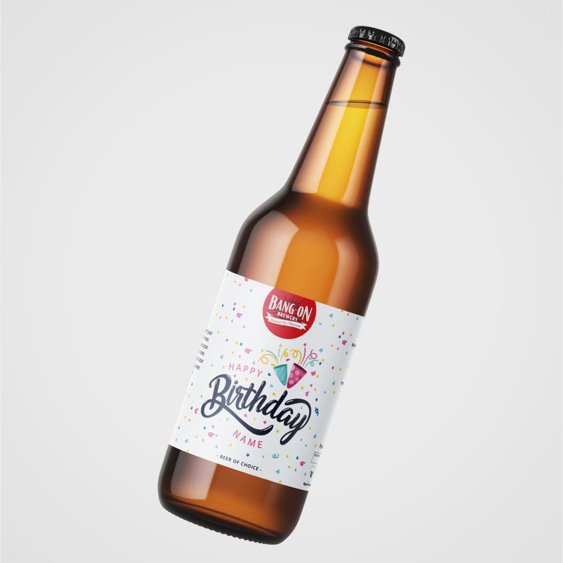 Personalised Happy Birthday Beer Bottle Customised Alcoholic - Etsy