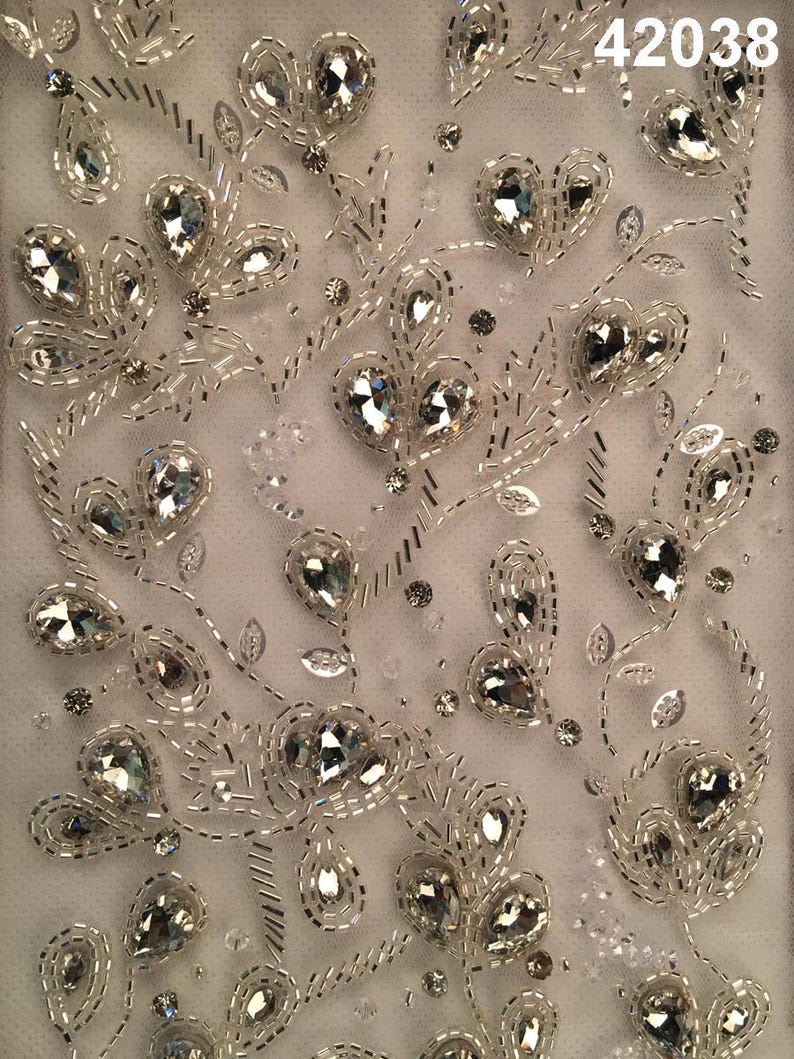 Hand Beaded Floral Design Embroidery- Embellished With Beads, Sequins ...