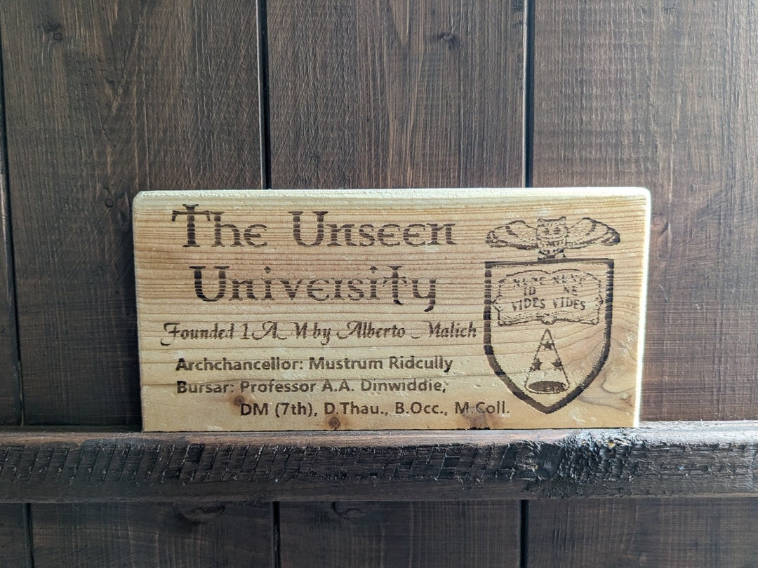 The Unseen University Reclaimed Wooden Sign - Etsy