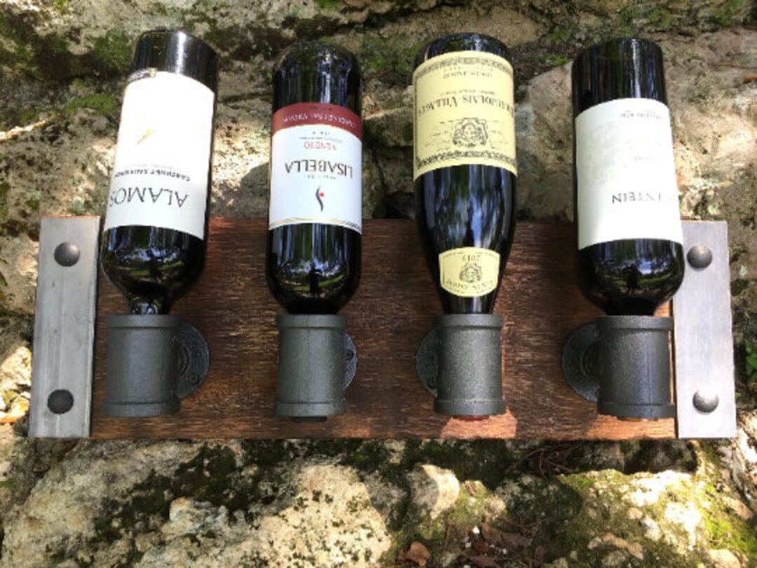 4 Bottles Horizontal Wine Rack Natural Cedar, Burnt Cedar or Epoxy ...