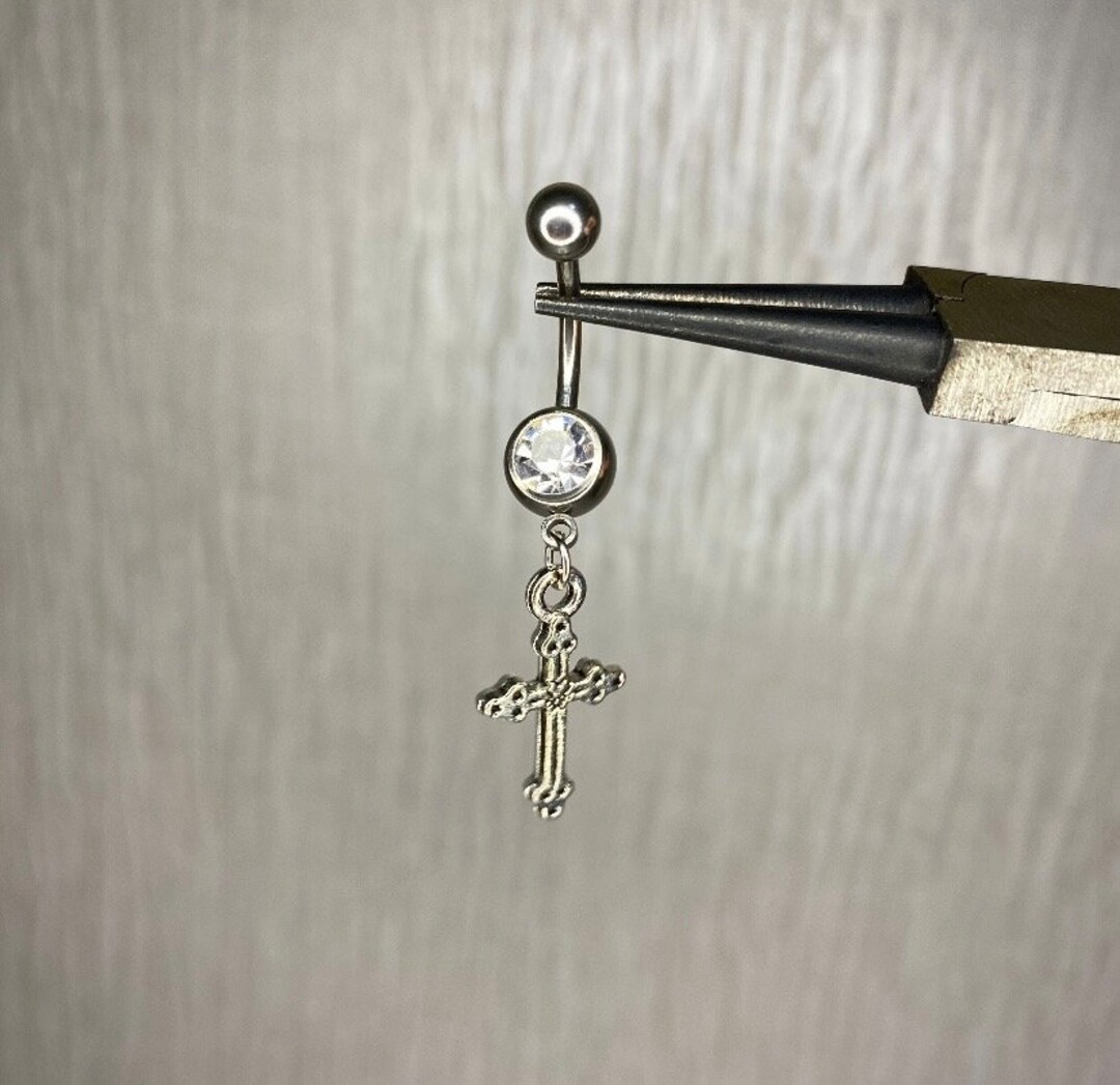 Gothic Mini Cross Belly Bar, Gothic Belly Bar | Piercings, Jewellery ...