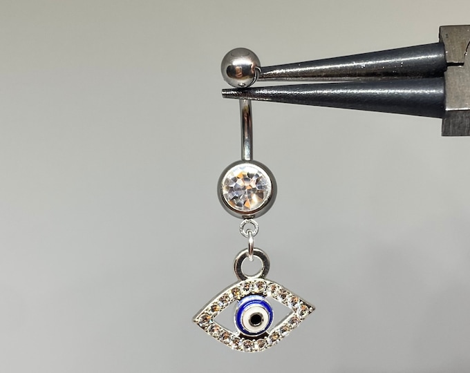 Evil Eye / Nazar Belly Bar Piercings, Jewellery, Gift Ideas - Etsy