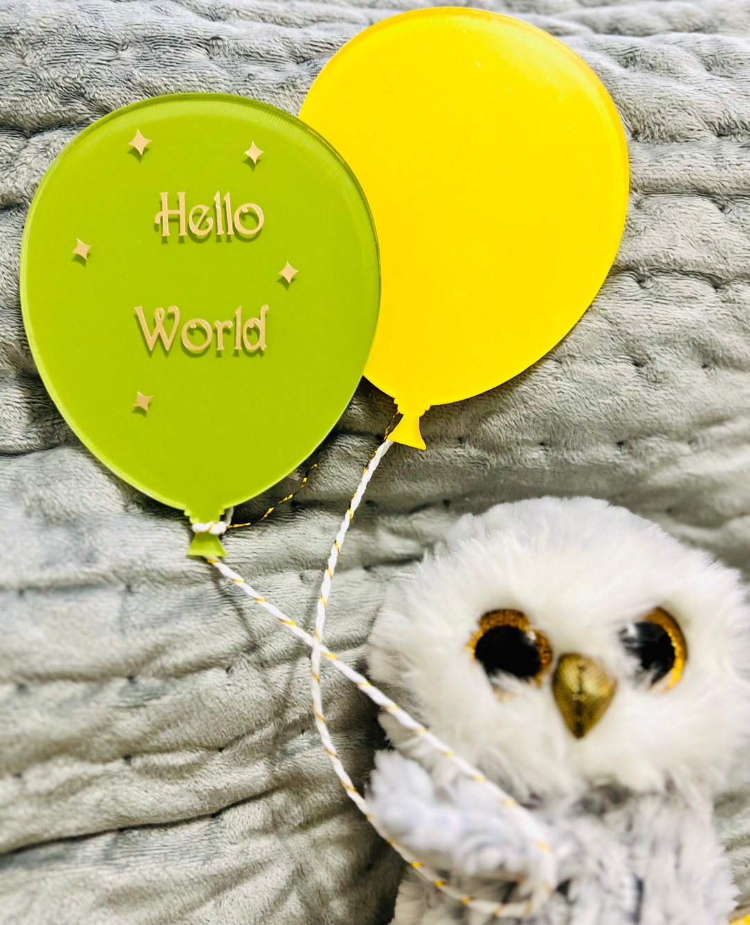 Acrylic Balloon Baby Announcement Sign, Balloon Birth Announcement ...