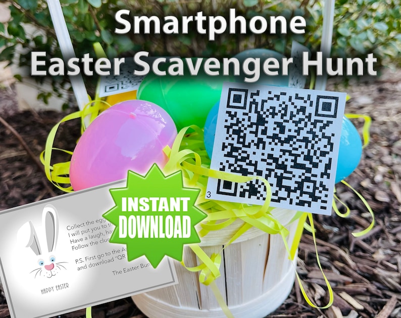 Easter Scavenger Hunt for Teens, QR Code Clues, Children Easter Game ...
