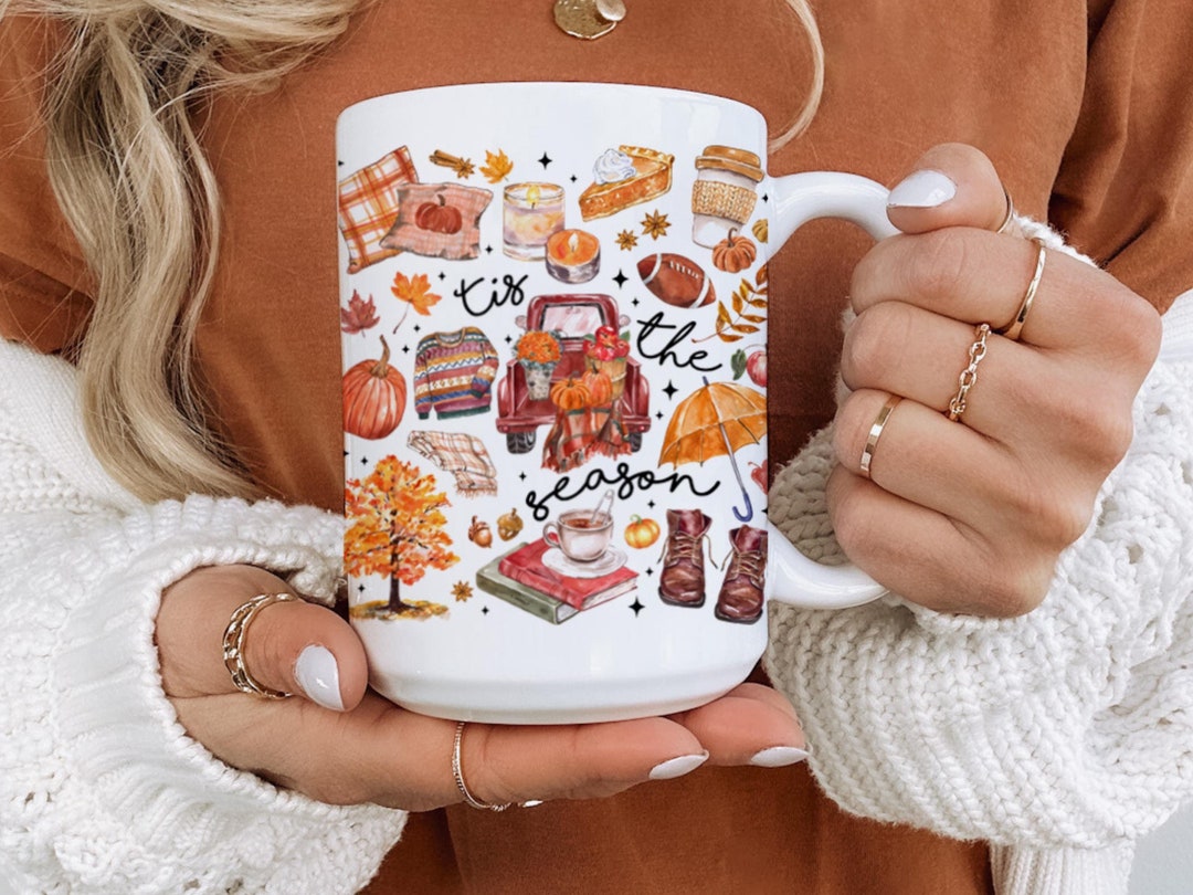 Hello Fall Mug, Cute Pumpkin Spice Autumn Coffee Mug, Fall Decor, Fall ...