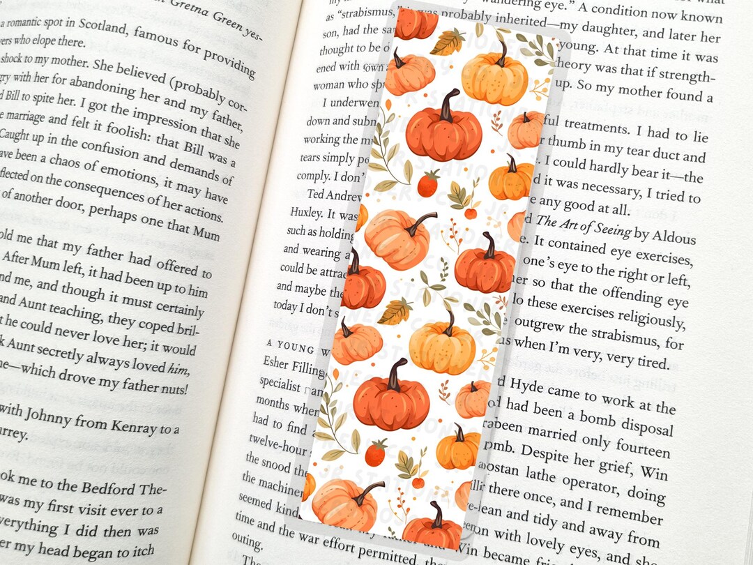Fall Pattern Bookmark, Cute Bookmarks for Fall and Halloween, Autumn ...