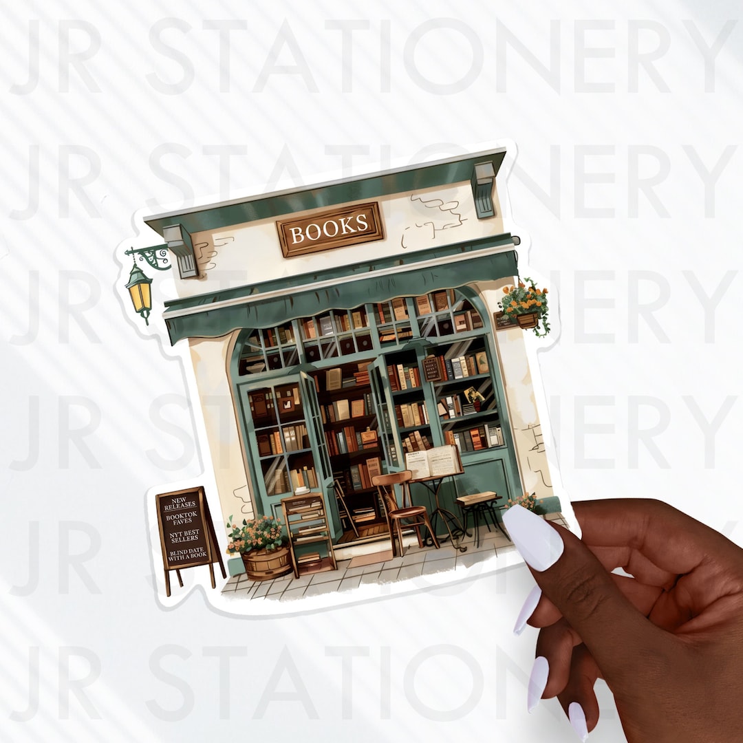 Bookshop Sticker, Bookshelf Sticker, Book Sticker, Bookstore Sticker ...