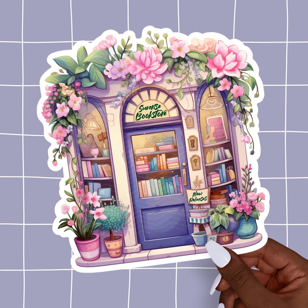 Bookshop Sticker, Bookshelf Sticker, Book Sticker, Bookstore Sticker ...
