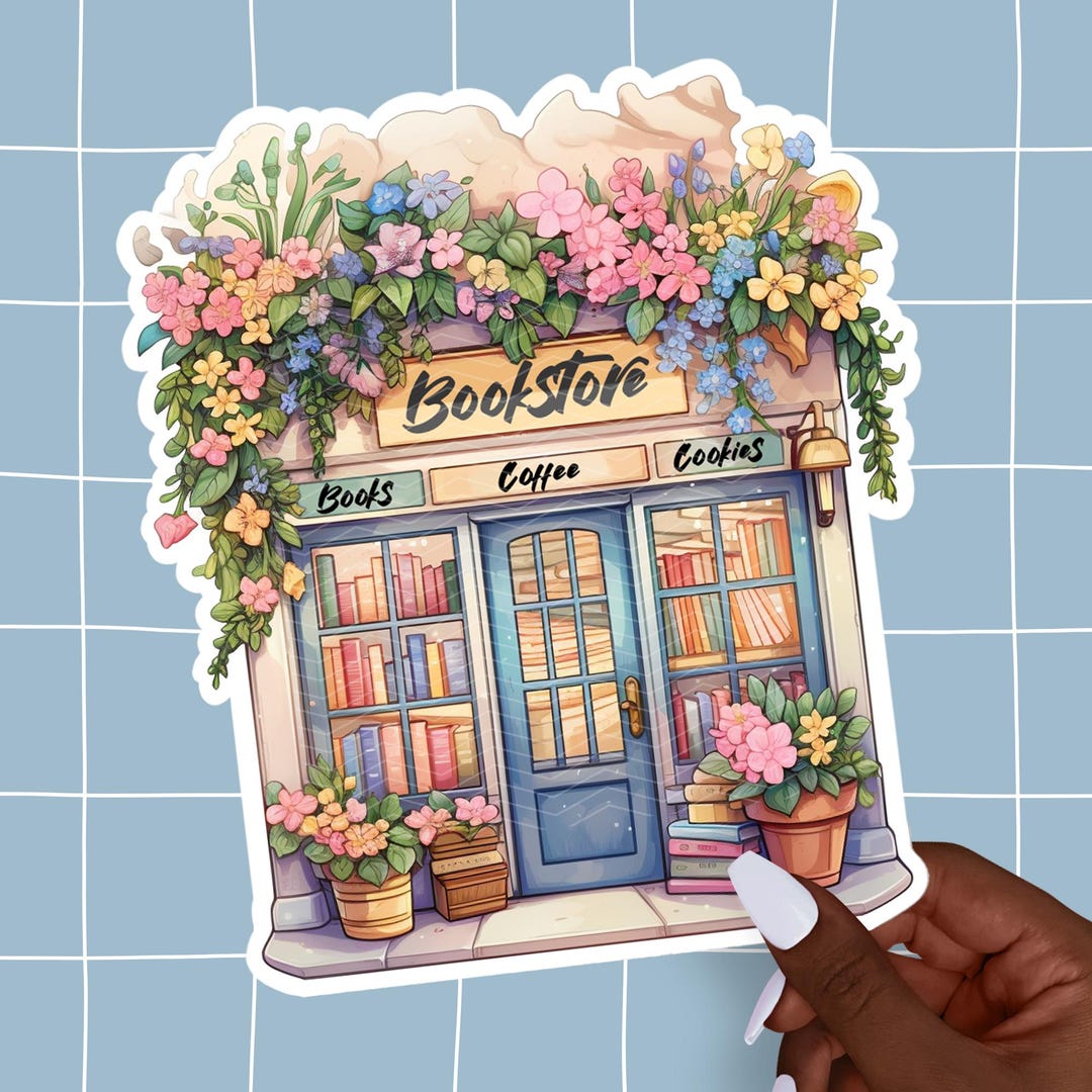 Bookshop Sticker, Bookshelf Sticker, Book Sticker, Bookstore Sticker ...