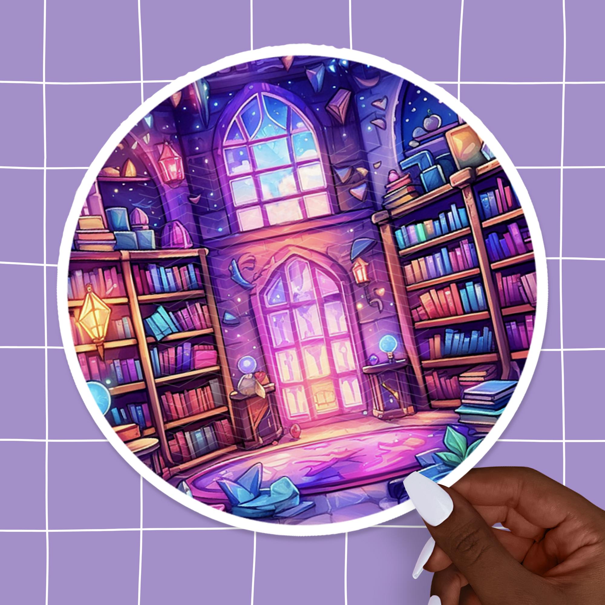 Magical Library Vinyl Sticker, Bookshelf Sticker, Book Sticker, Book ...