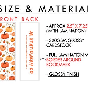 Fall Pattern Bookmark, Cute Bookmarks for Fall and Halloween, Autumn ...