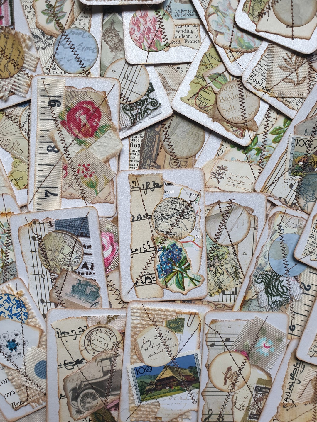 Pack 5 Journal Cards, Junk Journal Ephemera, Scrapbooks, Happy Mail. - Etsy