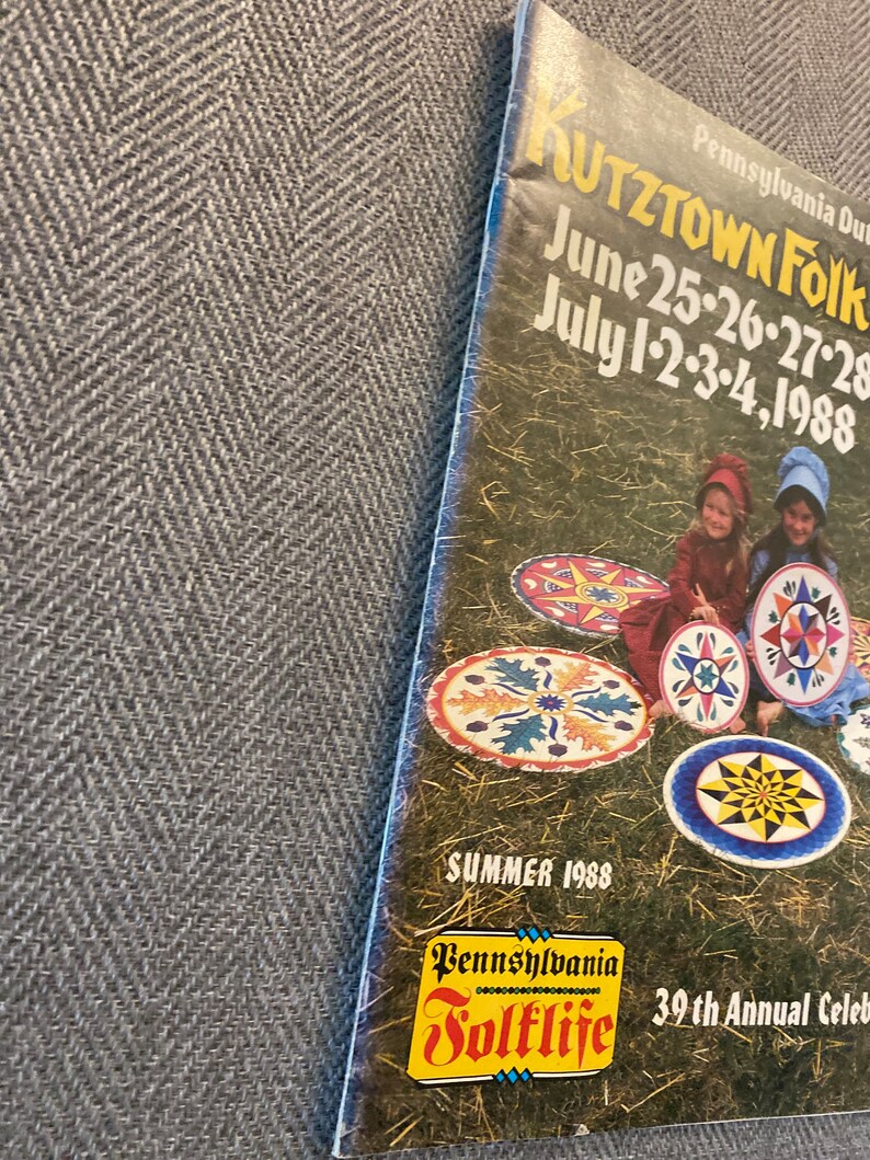 1988 Pennsylvania Dutch Kutztown Folk Festival Magazine - Etsy