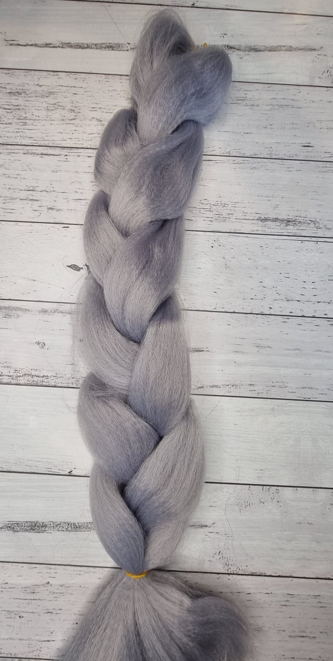 Solid Grey Tone Hair Braid Extensions Kanekalon Synthetic Twist Dutch ...