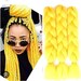 Solid Yellow Hair Braid Extensions Kanekalon Synthetic Twist Dutch Box ...