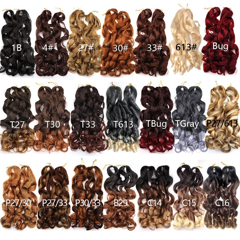 T-gray (black -to Gray) Ombre French Curly Braiding Hair 22 Inch Loose ...