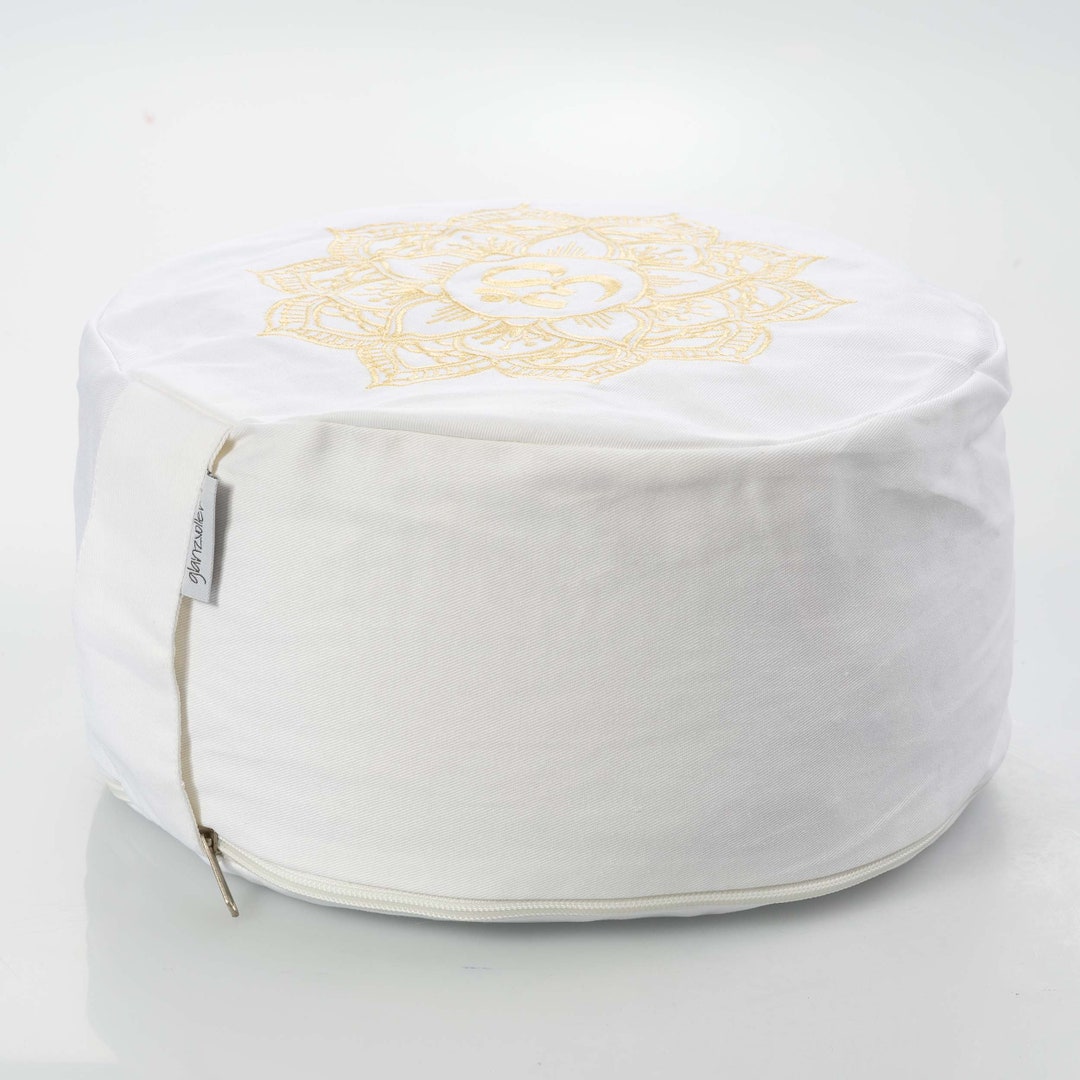 Yoga Cushion Kayla – Purity Lotus Flower White - Meditation Cushion ...