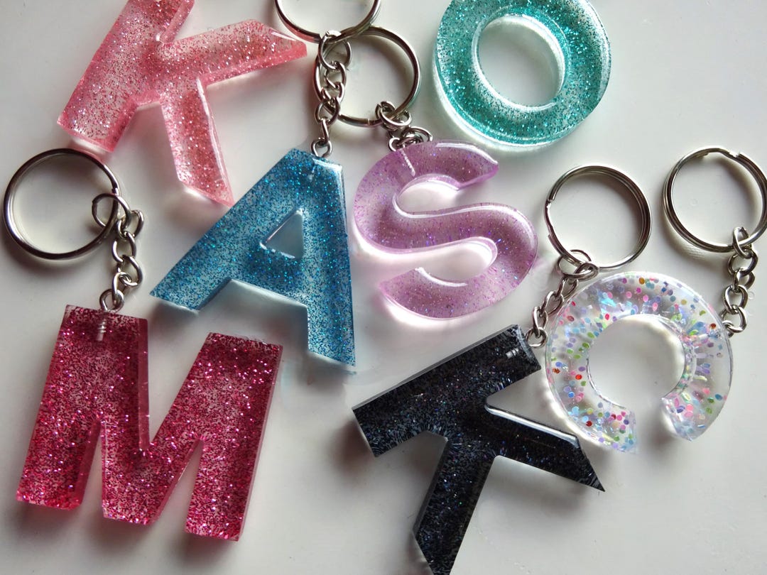 Colorful Epoxy Resin Letter Keychain | Personalized Gift Ideas ...
