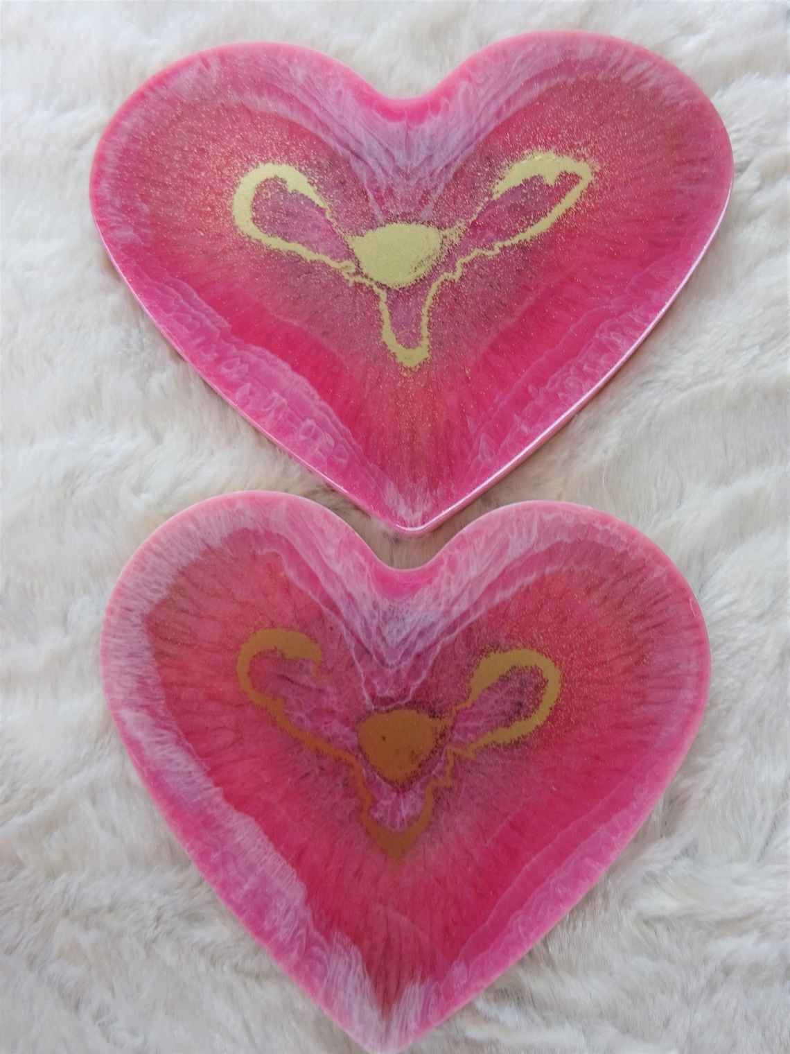 Handmade Elegant Heart Shaped Deco Trinket Trays Set of 2 | Etsy