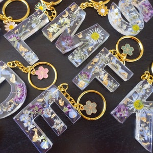 Epoxy Resin Letter Keychain - Handmade | Letter Pendant | Gift Idea ...