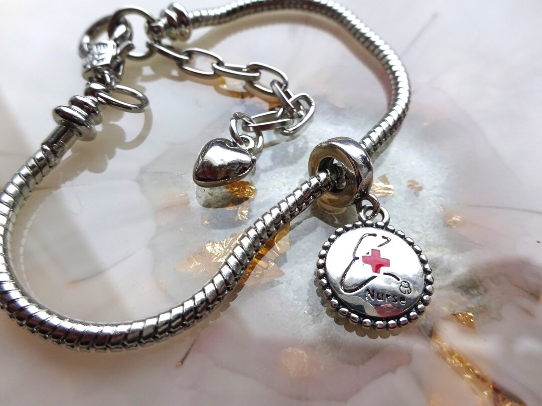 Bracelet Red Cross Charm / Nurse Pendant / Hospital Charm / 925 ...