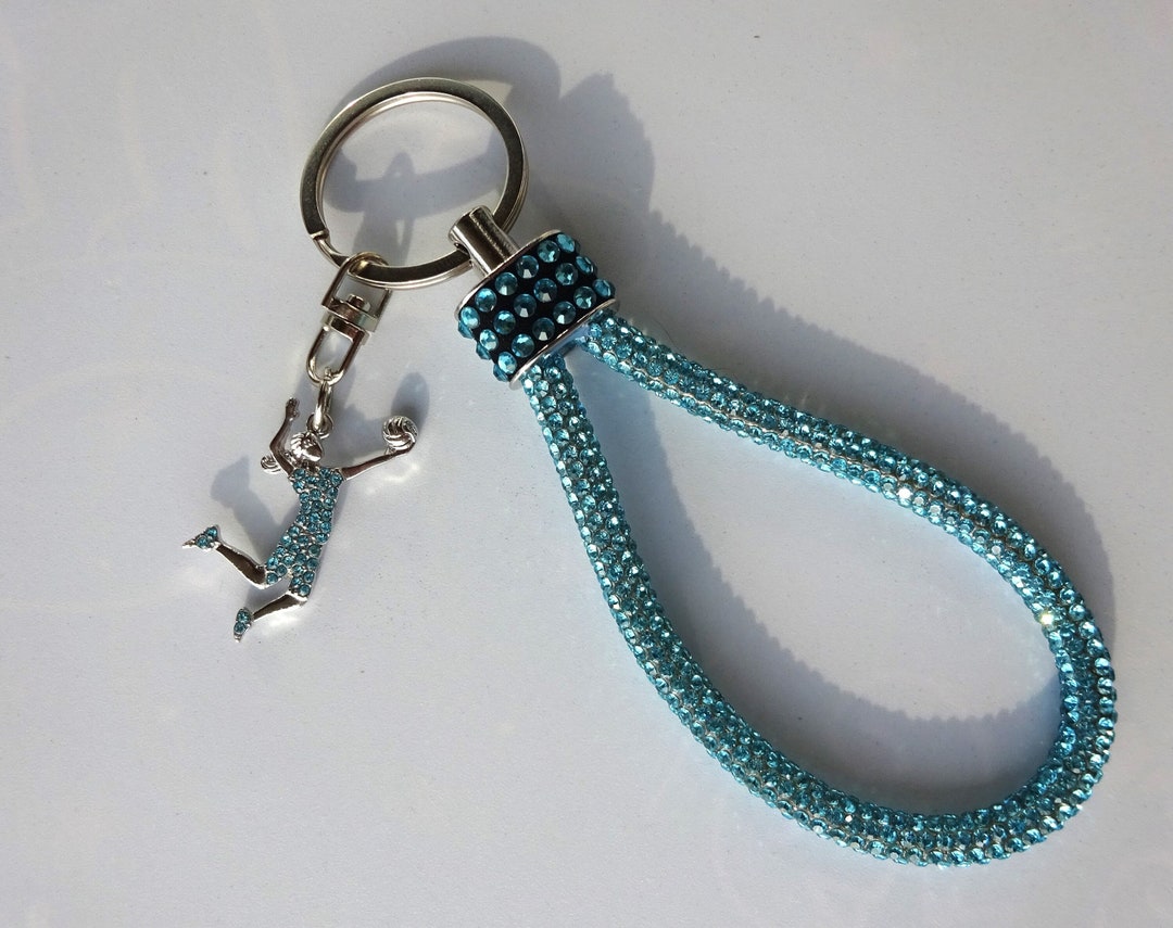 Sparkling Crystal Volleyball Player Keyring / Sports Bag Tag for a ...