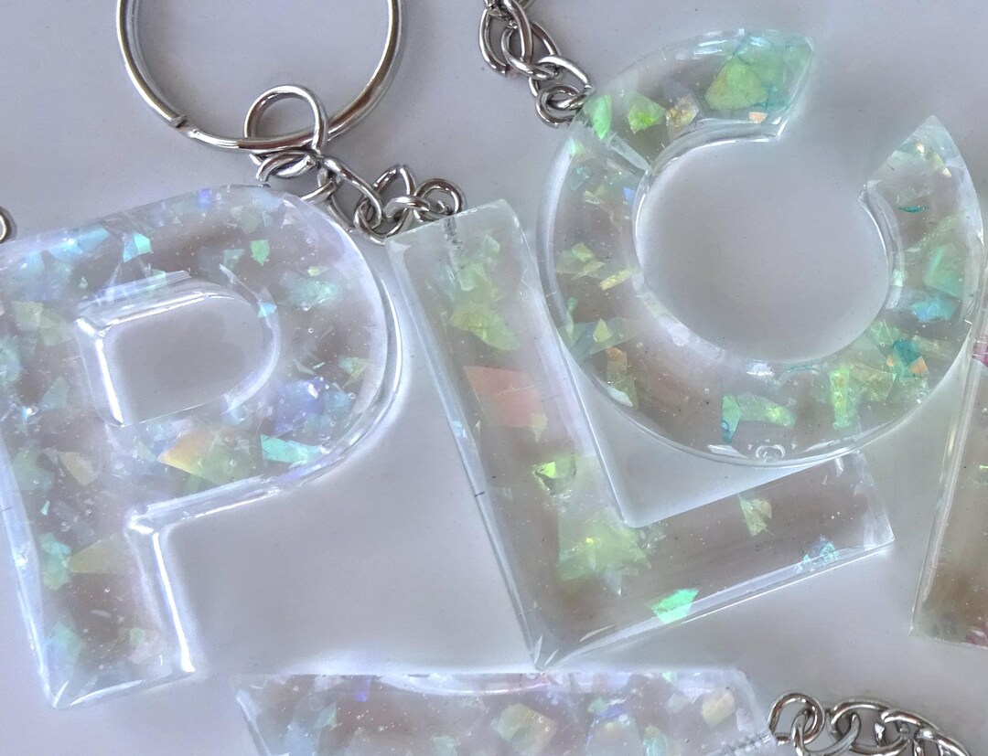 Hologram Epoxy Resin Letter Keychain – Personalized Gift Idea ...