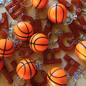 Basketball Epoxy Resin Initial Letter Keychain | Basketball Sports Bag ...