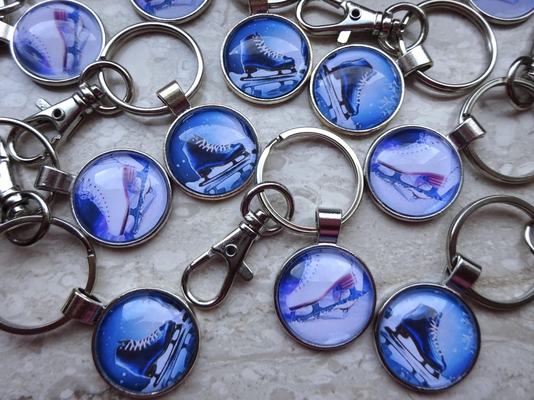 Ice Skater Pendant | Keychain | Figure Skater Keyring | Sports Bag ...