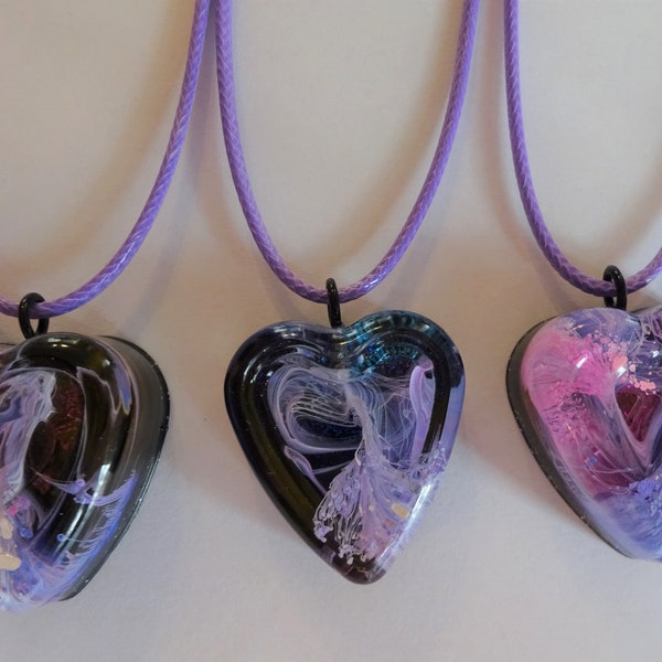 Resin Heart Necklace - Etsy UK