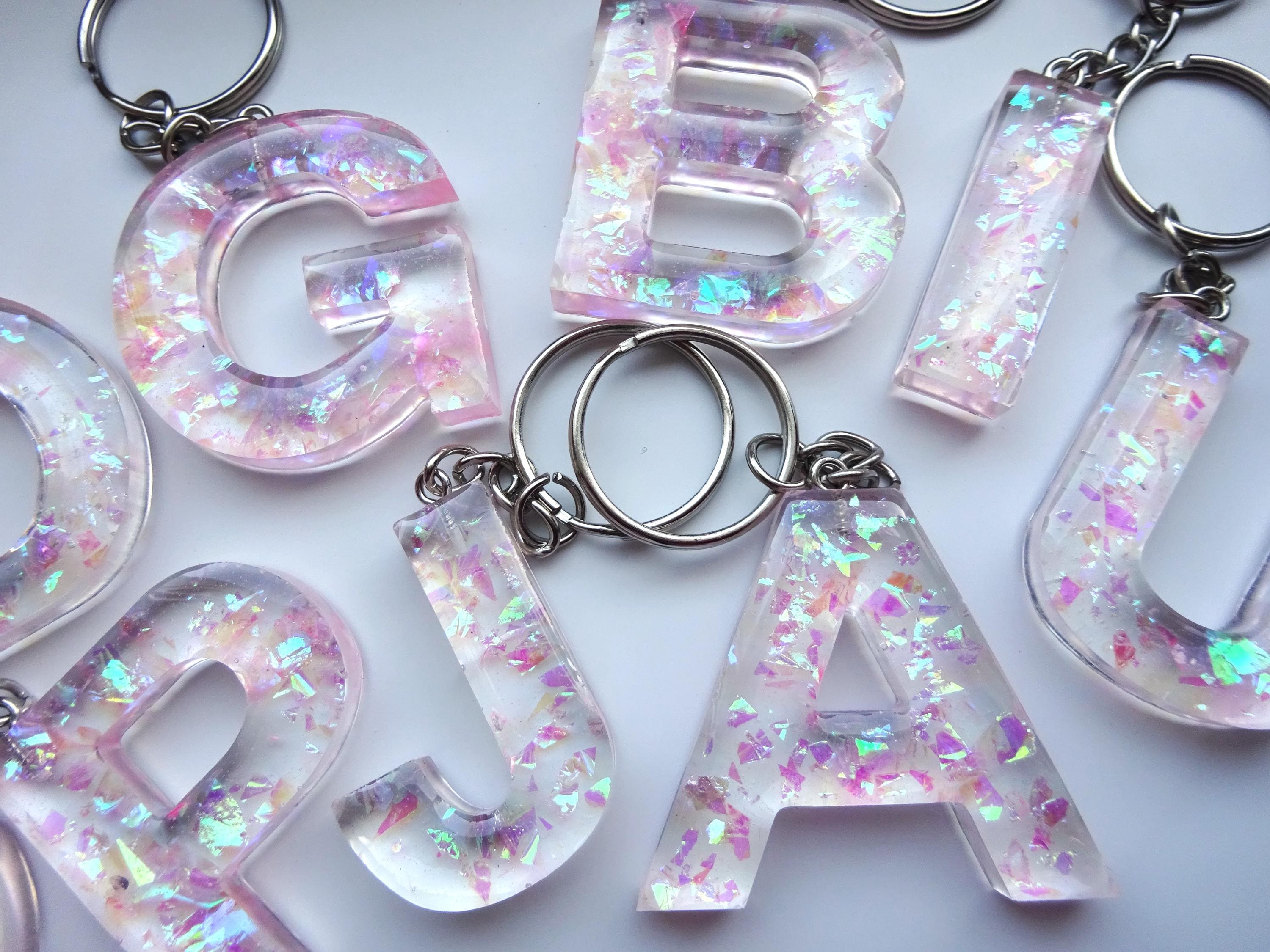 Colorful Epoxy Resin Letter Keychain – Personalized Gift Idea ...