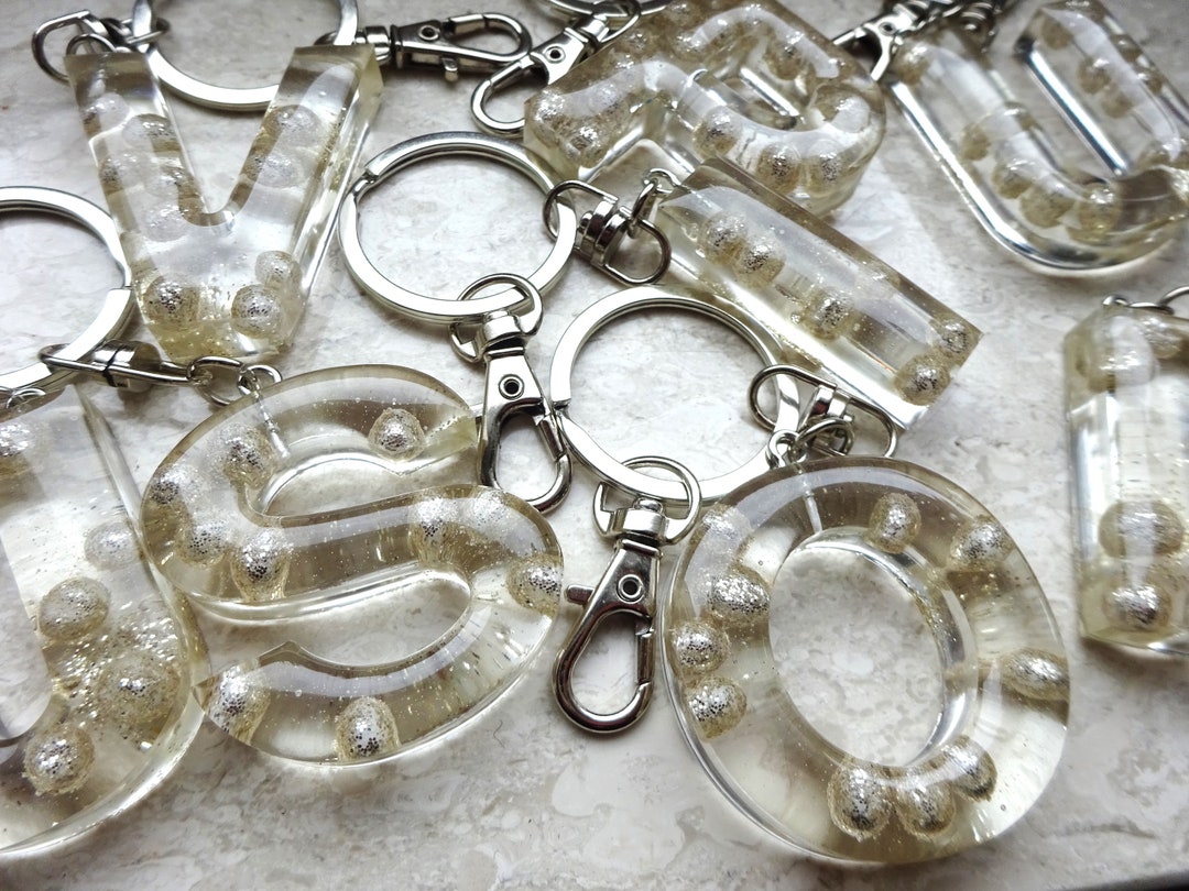 Epoxy Resin Letter Keychain - Handmade | Letter Pendant | Gift Idea ...