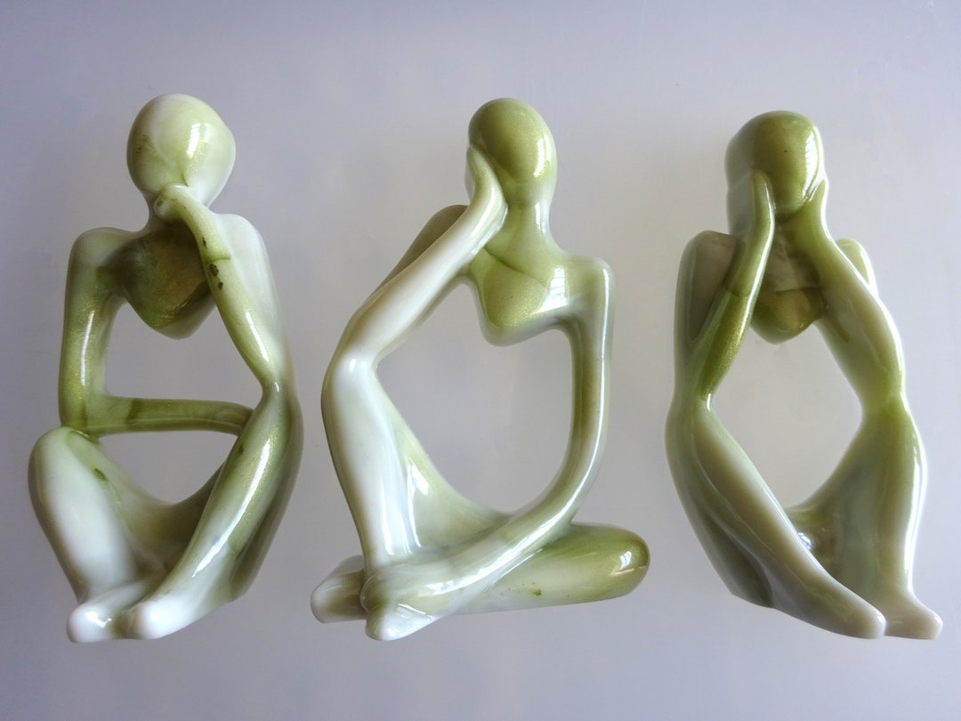 Thinker Statue Set 3 Pcs. - Minimalist Art Decorative Ornaments ...