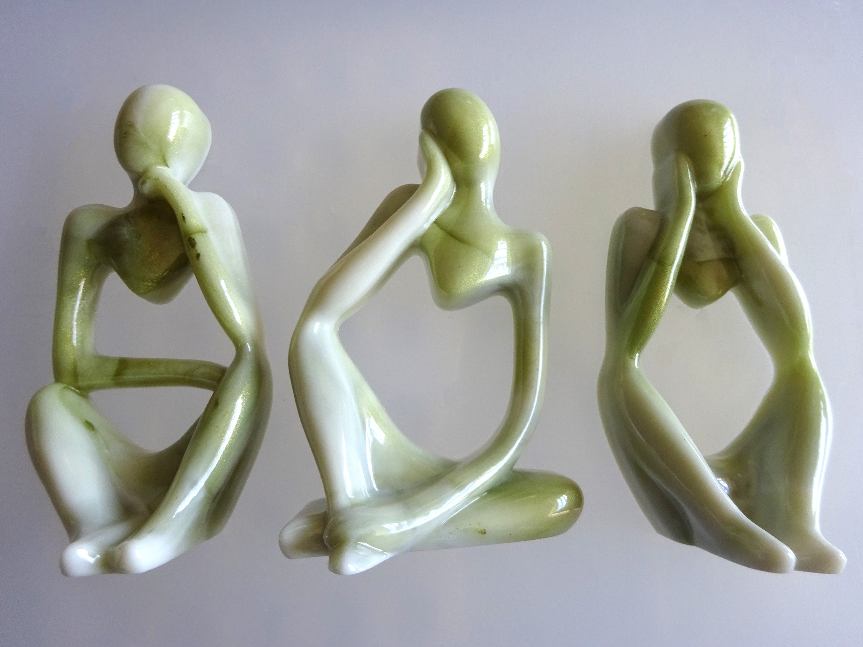 Thinker Statue Set 3 Pcs. Minimalist Art Decorative - Etsy