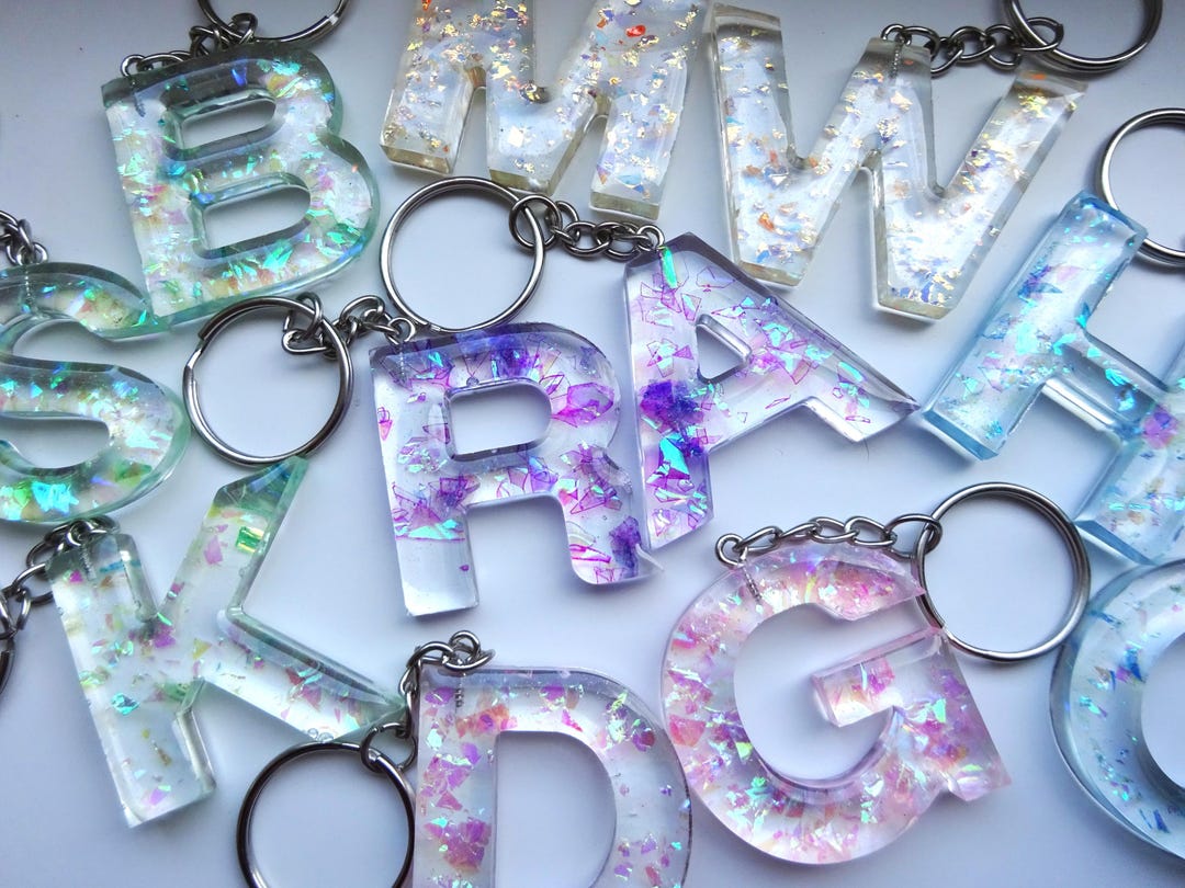 Colorful Epoxy Resin Letter Keychain – Personalized Gift Idea ...