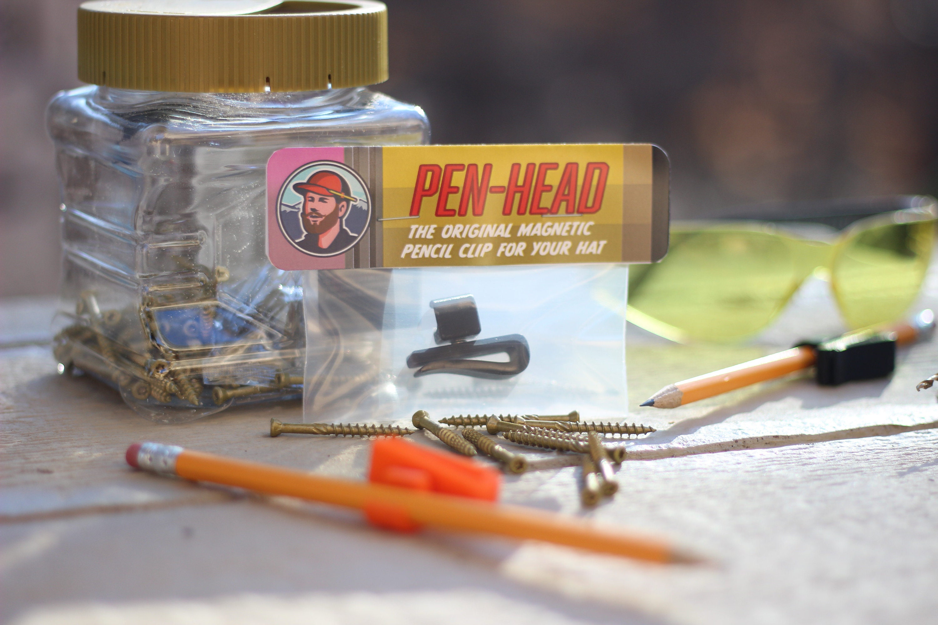 Pencil Magnetic Clip on Hat Attachment for Carpenter Hat Magnet Snap ...